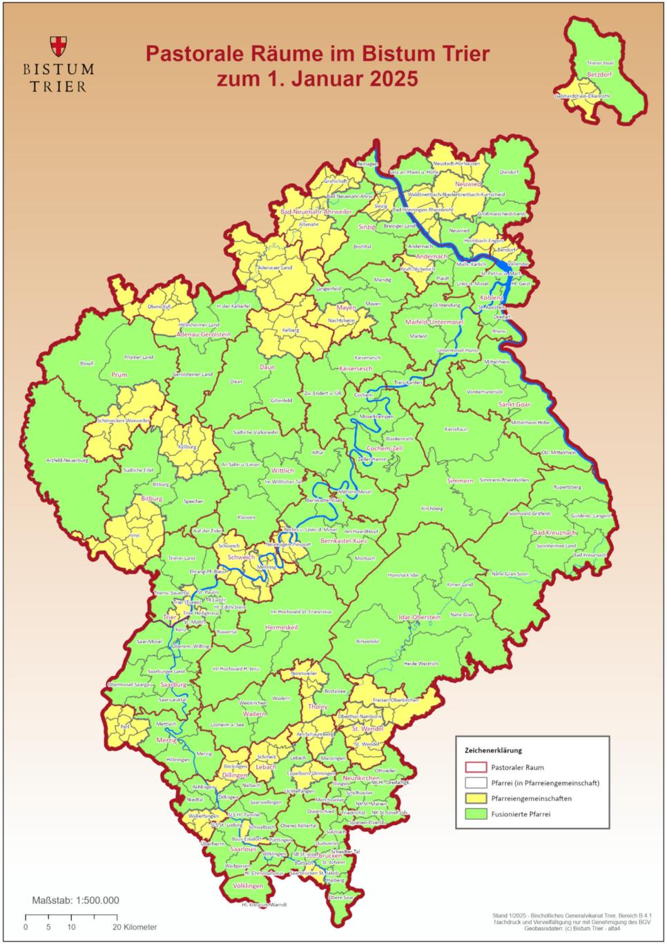 Pastorale Räume im Bistum Trier | Unser Bistum Trier - Verwaltungsportal