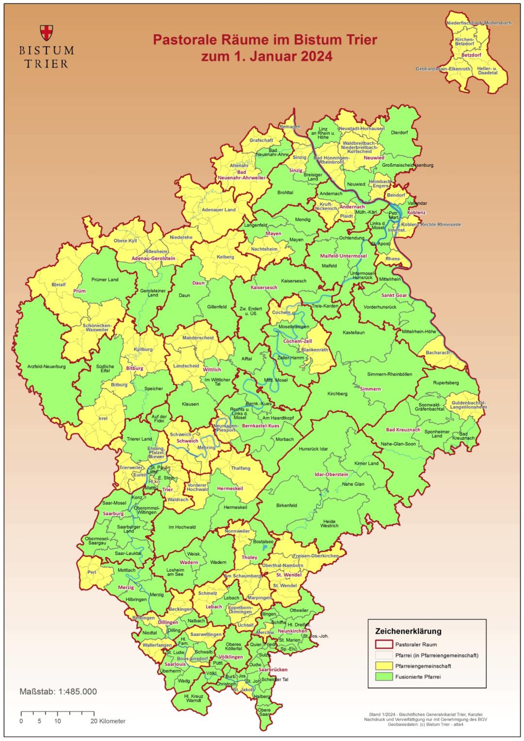 Pastorale Räume im Bistum Trier